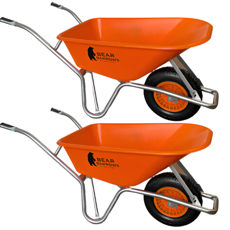 Bear Barrows 110L Orange Construction Wheelbarrow (Pack of 2) – Toolman ...