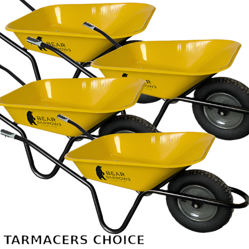 Bear Barrows X-Power 90L Yellow Tarmac Wheelbarrow (Pack of 4 ...