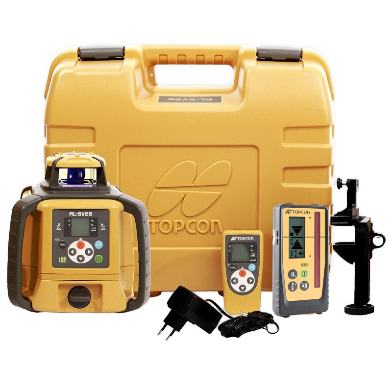 Topcon RL-SV25 Dual Grade Laser Level Kit with Tripod, Staff (Digital ...