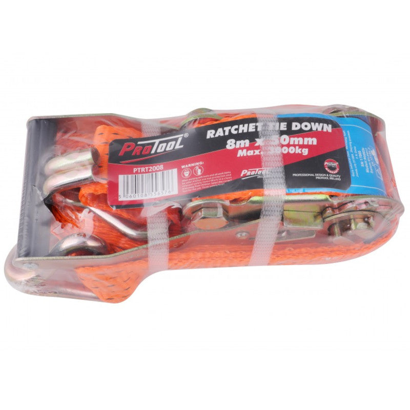 Protool 3 Tonne Ratchet Tie Down 8m X 50mm (Pack of 5) – Toolman Limited