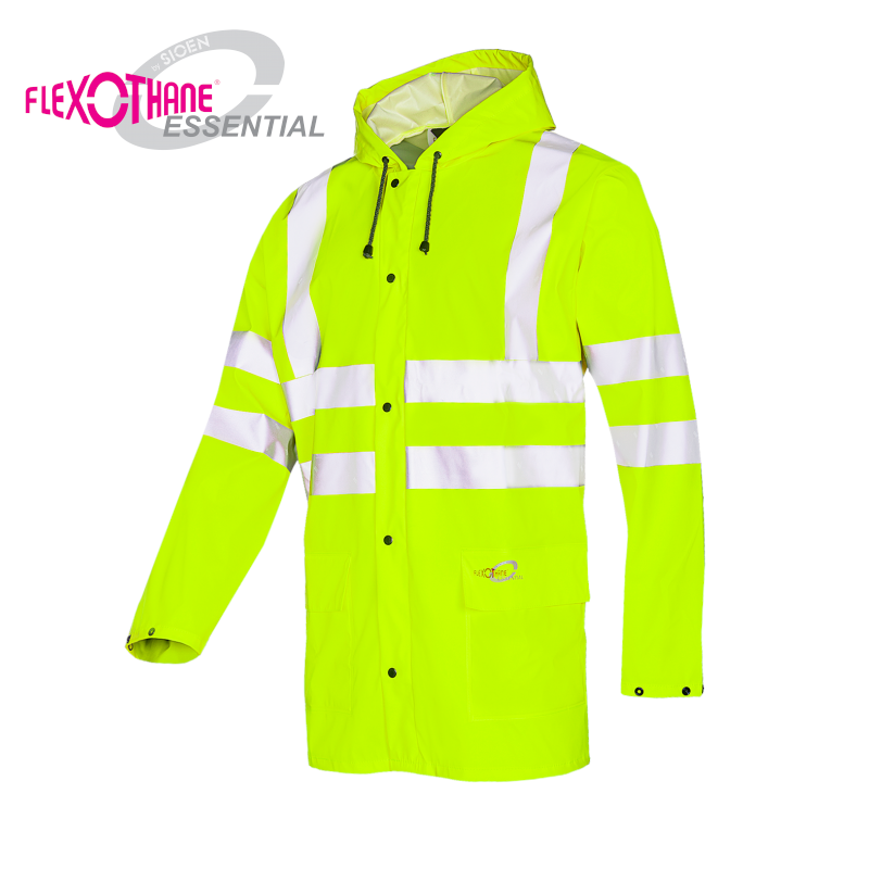 Sioen Eshton Hi-Vis Yellow Rain Jacket with Fixed Hood – Toolman Limited
