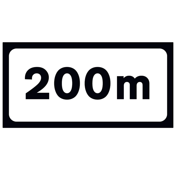 P 001 Supplementary Plate - Distance 200m – Toolman Limited