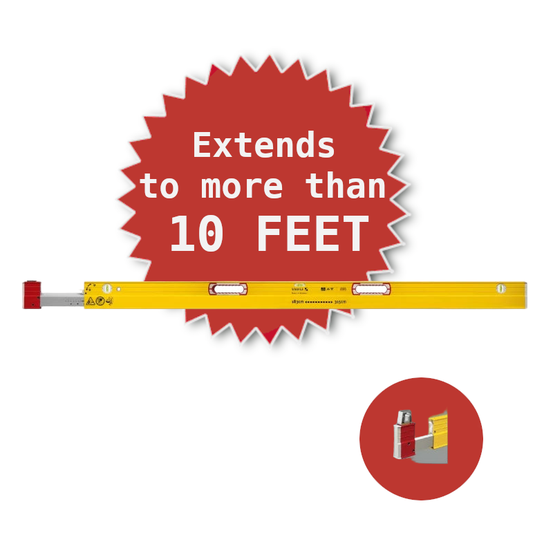 Stabila Type 106T Extendable Plate Spirit Level 183cm-315cm (72in-124i ...
